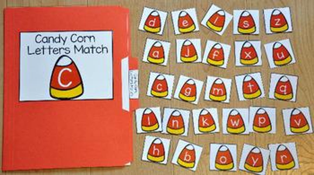 Letter Matching Game: Halloween Candy Corn Theme (early Literacy Fun ...