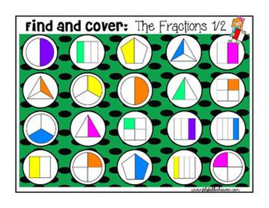 Fraction Find and Cover Game: Visual Math Aid (print & Play, No Prep ...