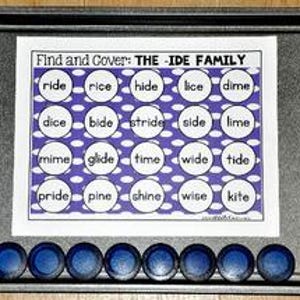 CVCE Word Family Find and Cover - Low Prep Literacy Centers - Etsy