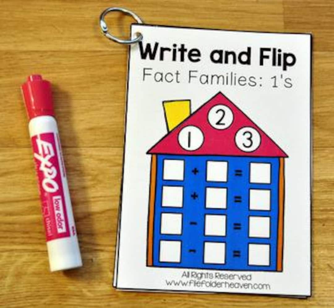 Fact Family Flip Books: Reusable Addition & Subtraction Practice - Etsy