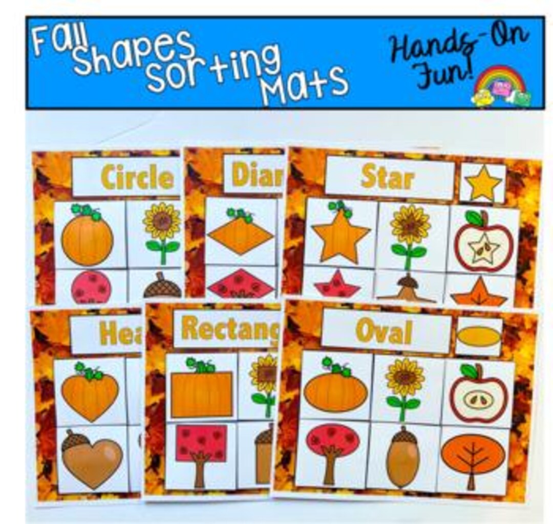 Fall Shape Sorting Mats - Large Pieces for Kids’ Fine Motor Skills - Etsy