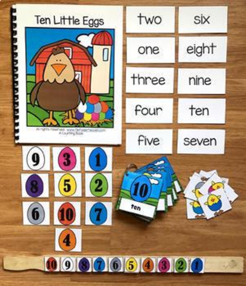Spring Learning Book Ten Little Eggs - Counting and Color Sorting - Etsy