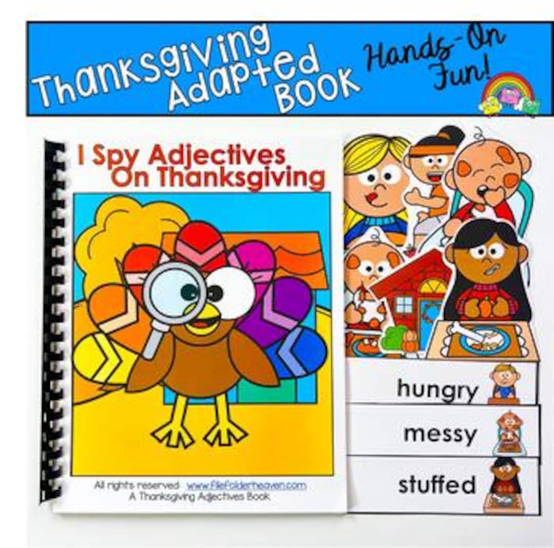 Interactive Thanksgiving Book: Riddles and Adjectives (special Ed) - Etsy