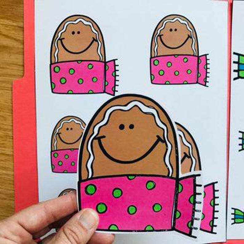 Gingerbread Man File Folder Games, Holiday Learning Fun (ages Preschool ...