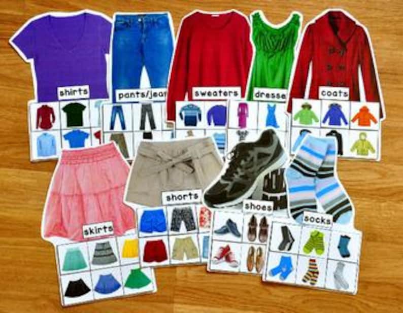 Clothing Sorting Mats: Real Photos for Hands-on Learning - Etsy