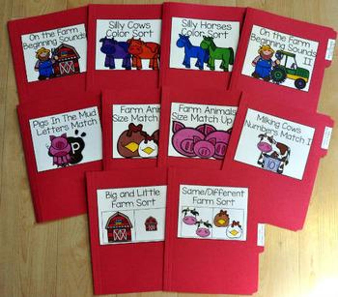 File Folder Games: Farm Animals, Letters, and Sorting - Early Skills ...