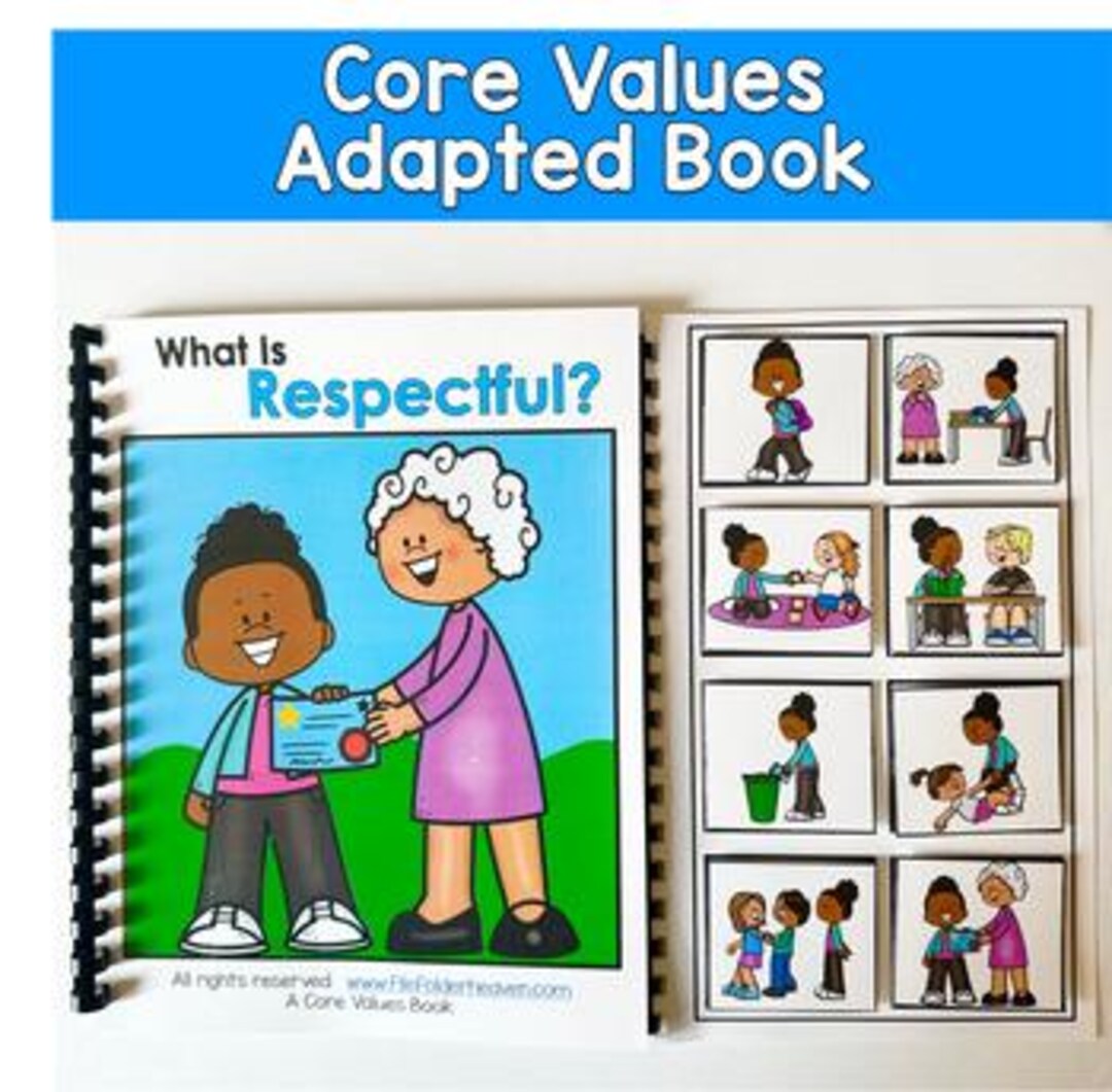 Core Values Adapted Book, Respect Story, Interactive Learning (special ...