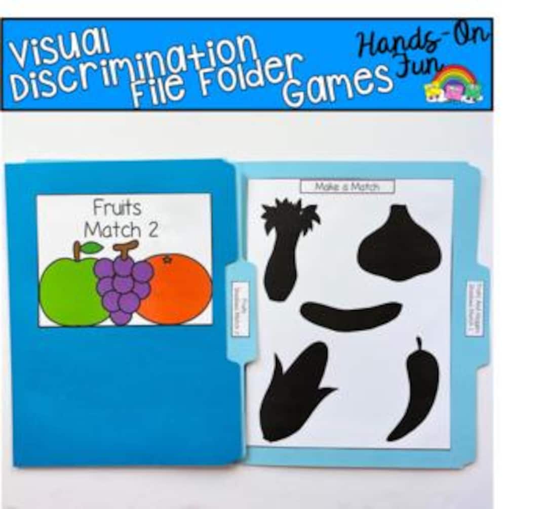 File Folder Games: Visual Discrimination for Kids (animal & Food Match ...