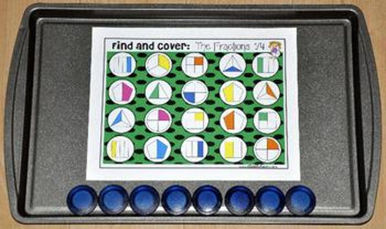 Fraction Find and Cover Game: Visual Math Aid (print & Play, No Prep ...