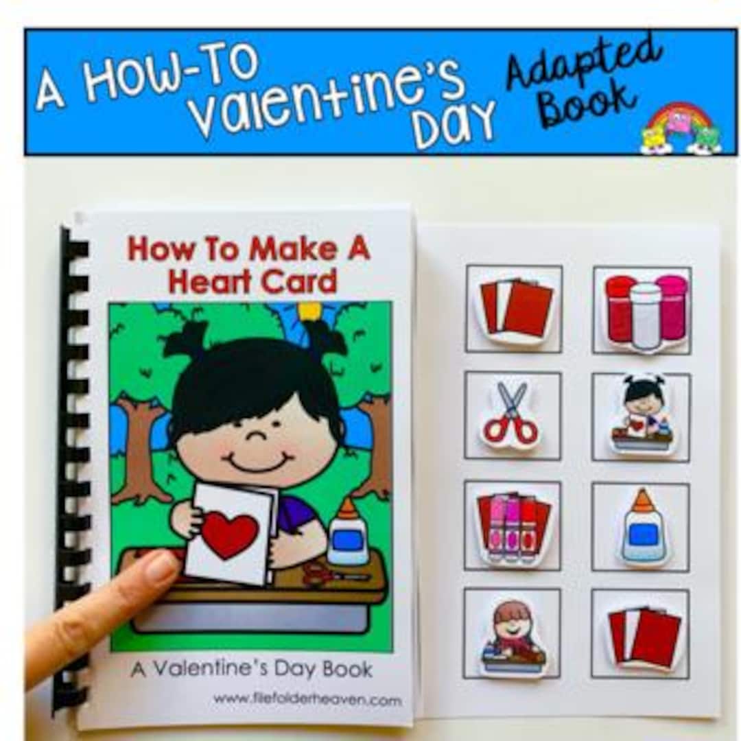 Valentine's Adapted Book - Heart Card Craft for Special Ed - Etsy