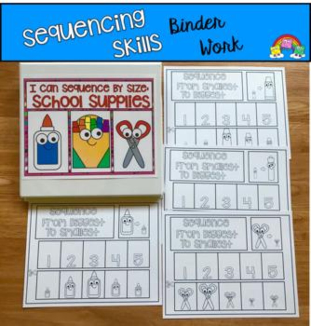 Sequencing Activities by Size - Interactive Mats and Worksheets - Etsy