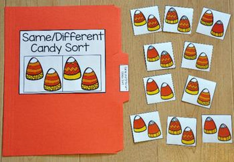 Halloween Candy Corn Sorting Game (file Folder, Preschool to Early Elem ...
