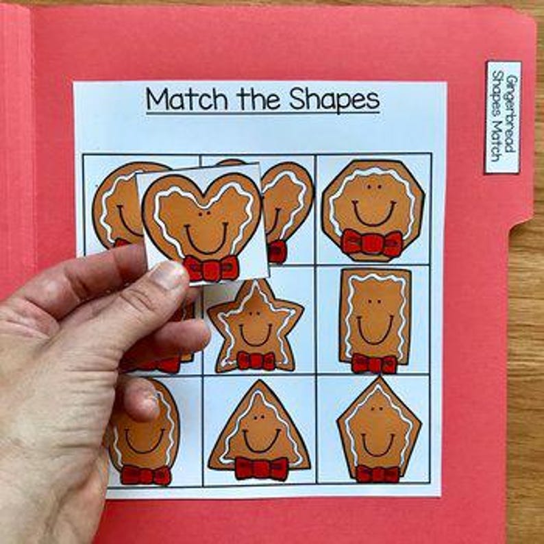 Gingerbread Man File Folder Games, Holiday Learning Fun (ages Preschool ...