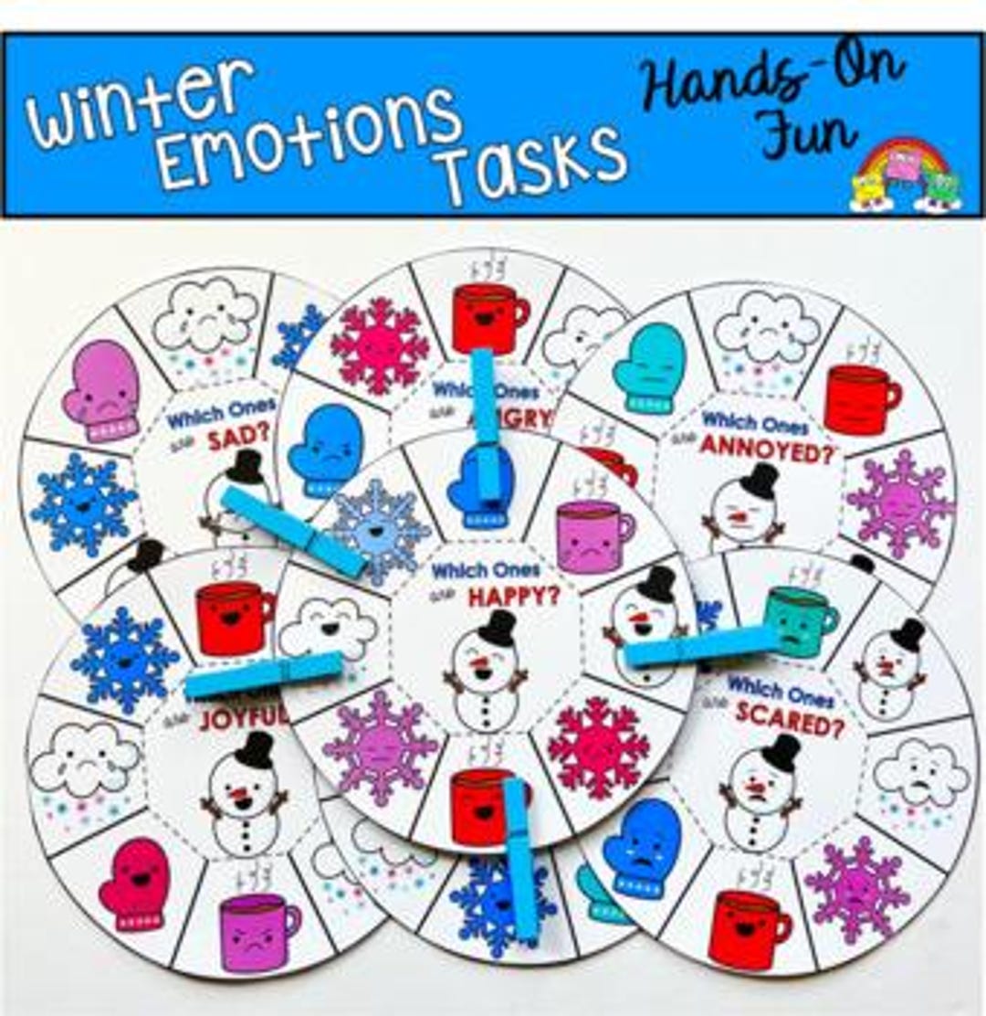 Emotions Task Cards: Winter Theme - 26 Clip Marker Wheels - Etsy