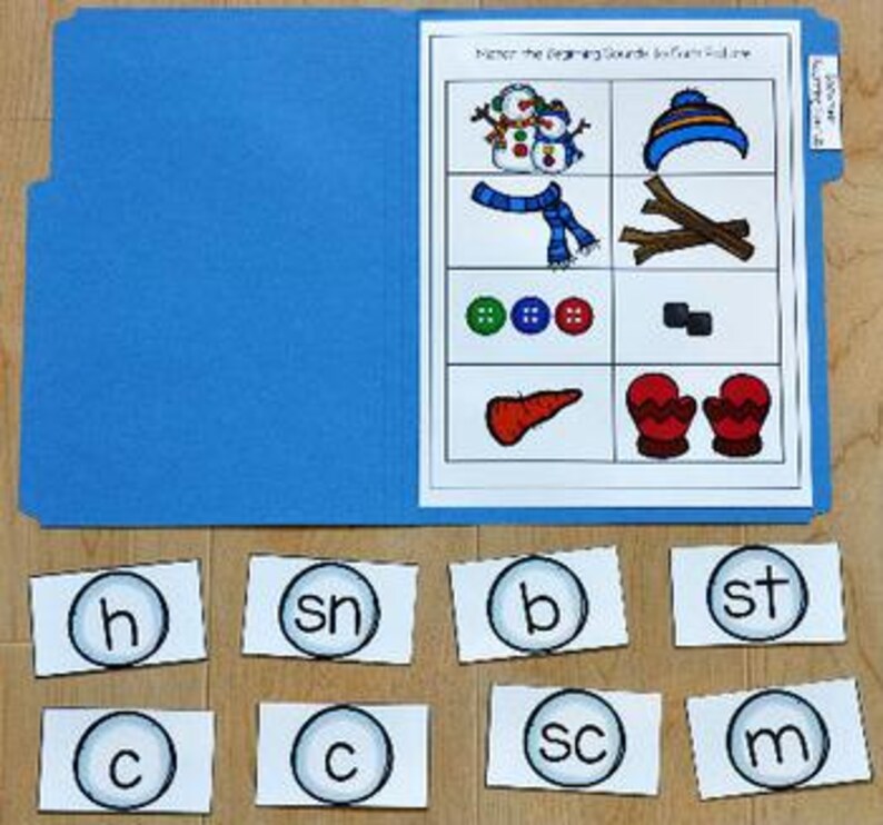 Beginning Sounds Game: Snowman File Folder - Winter Phonics Play - Etsy