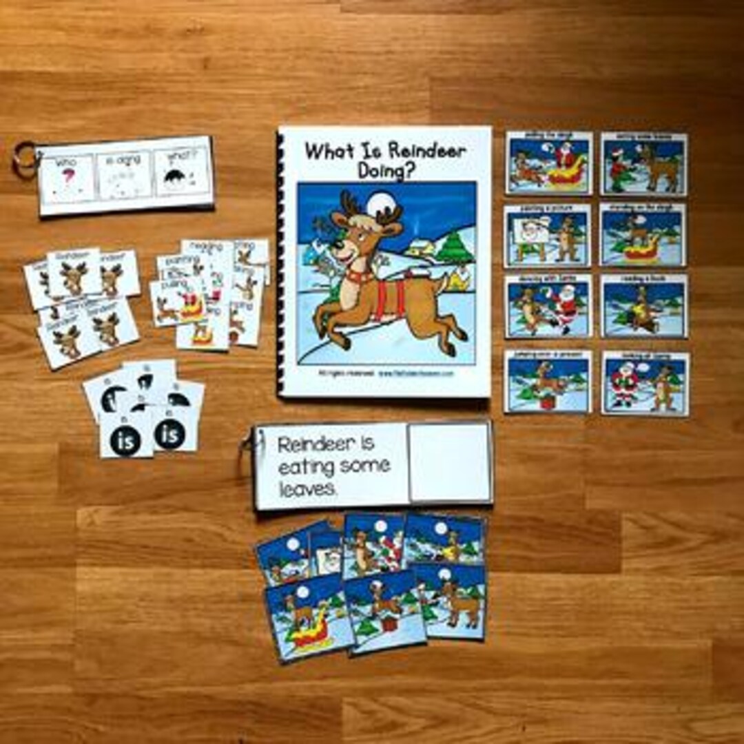 Christmas Sentence Builder Book: Reindeer Action Words and Sentences - Etsy
