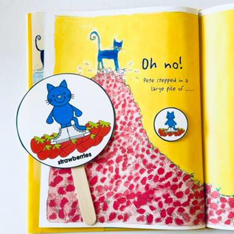 Pete the Cat Visual Cues, Story Sequencing Props (color Change, Digital ...