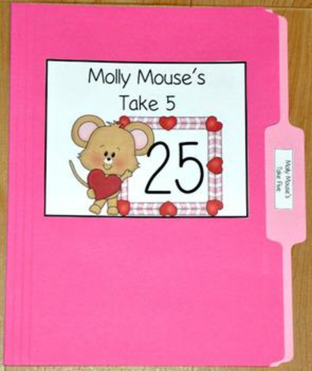 File Folder Math Game: Molly Mouse Take Five - Subtraction Practice - Etsy