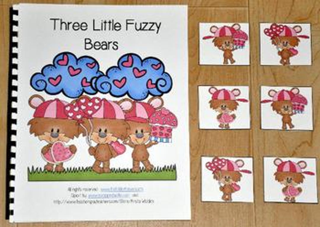 Valentine's Day Adapted Book: Three Little Fuzzy Bears Position Words ...