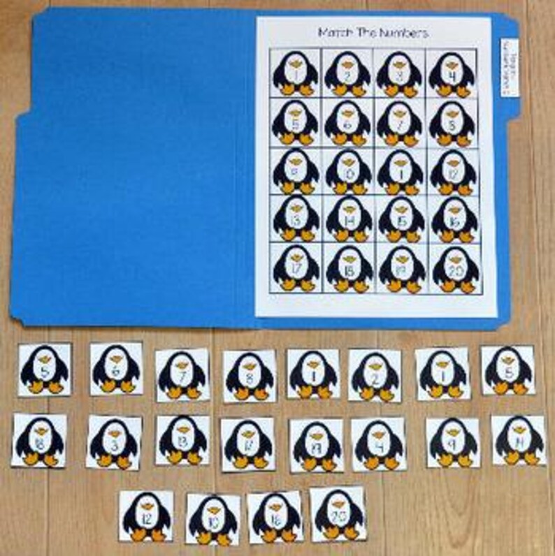 Penguin Number Match File Folder Game - Hands-on Early Math Skills - Etsy