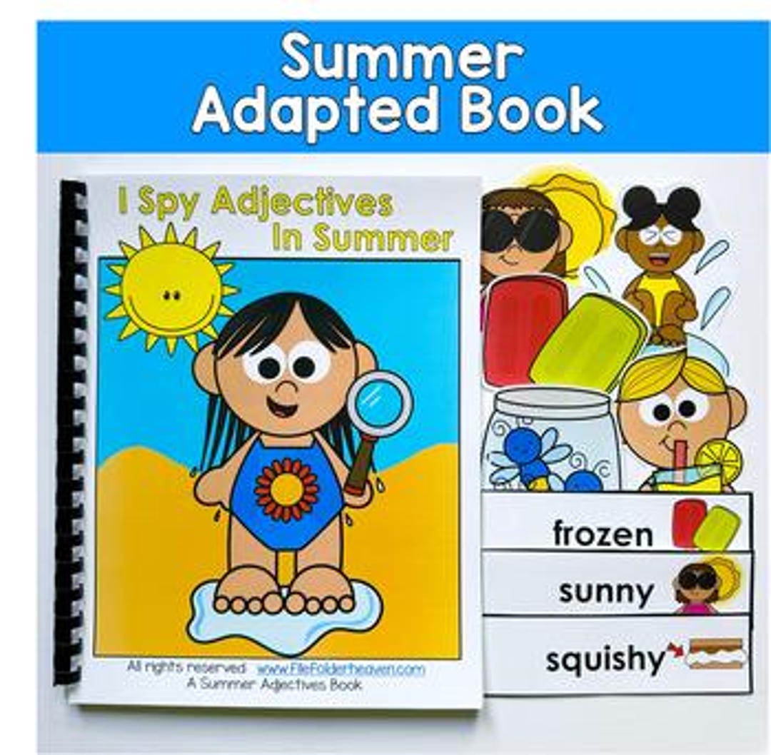 Interactive Summer I Spy Book - Adjectives for Speech Therapy - Etsy