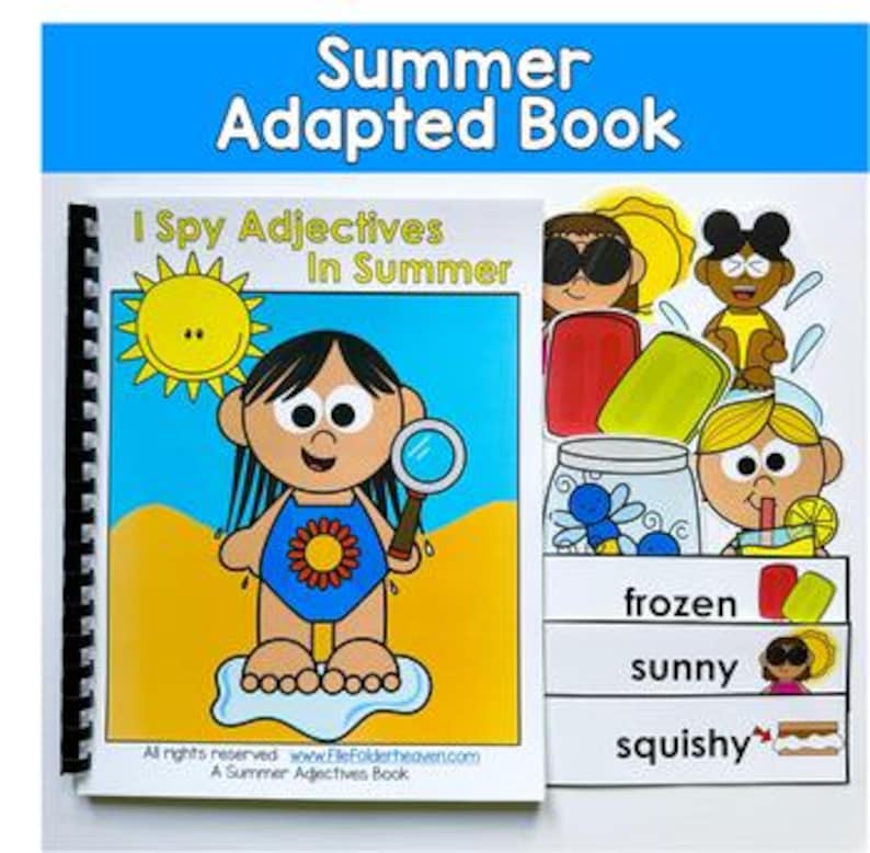 Interactive Summer I Spy Book - Adjectives for Speech Therapy - Etsy