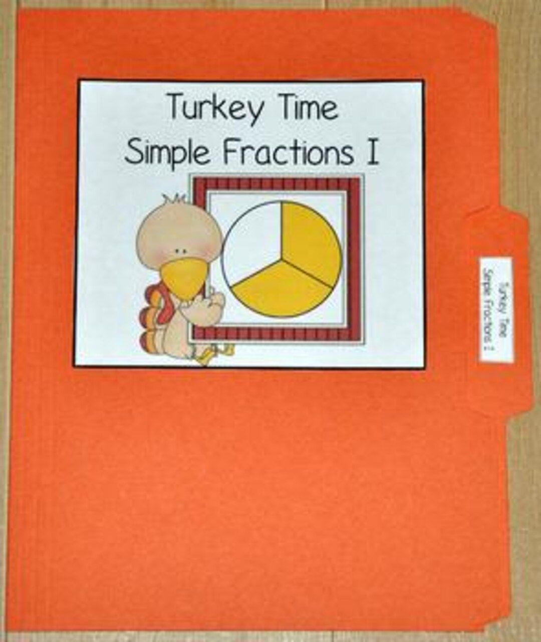 File Folder Fraction Game: Turkey Theme - Fun Math for Grades 1-3 - Etsy