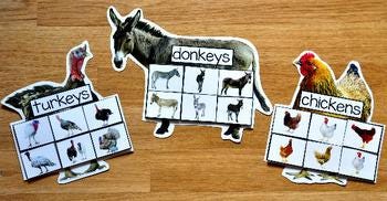 Farm Animal Sorting Mats: Real Photos of Cows, Chickens & More - Etsy