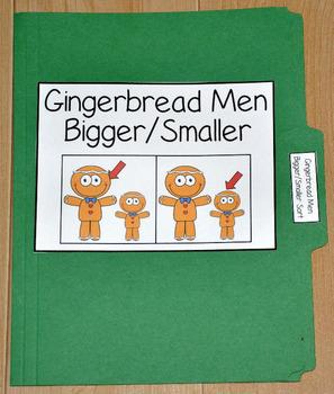 Gingerbread Man File Folder Game: Size Comparison - Early Learning Fun ...