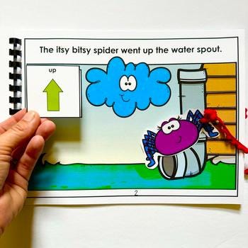 Itsy Bitsy Spider Adapted Book: Kids Learning Position Words - Etsy