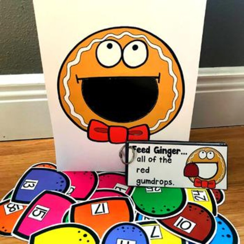Gingerbread Man Sensory Bin, Feed Ginger Game (color, Size, Rhyming ...