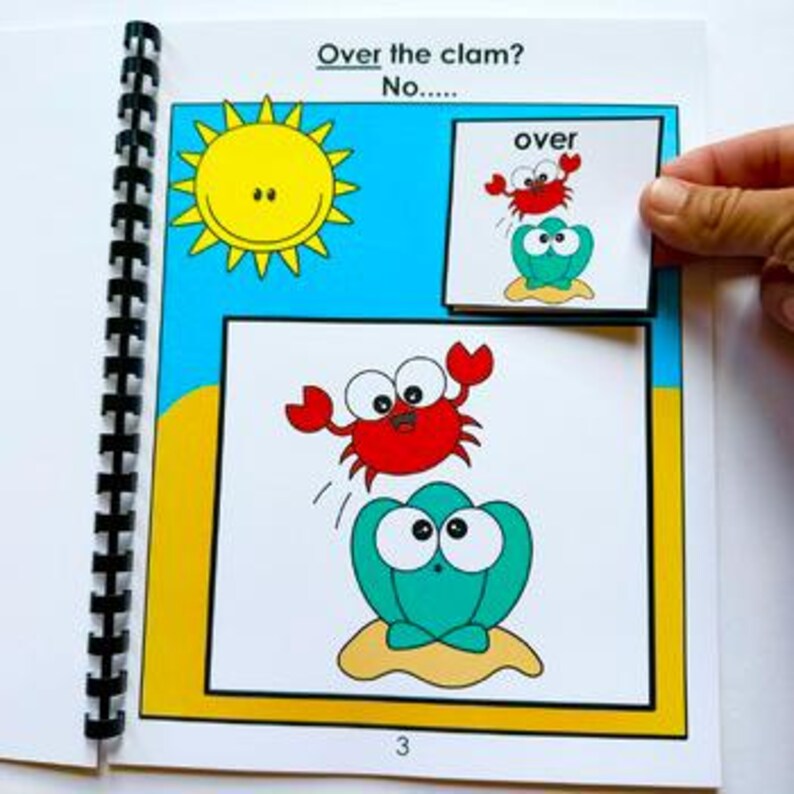 Beach Adapted Book - Prepositions With Crab and Clam Game - Etsy