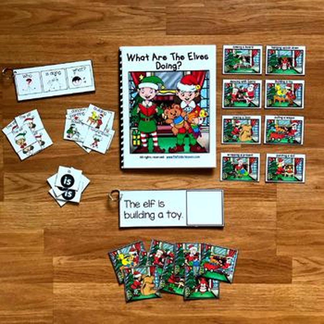 Christmas Sentence Builder: Elf Story and Action Word Practice (winter ...