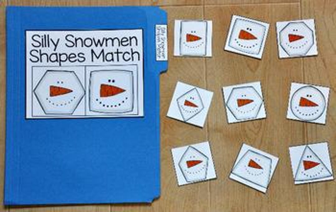 Snowman Shapes Match Game, Winter Theme (file Folder Activity) - Etsy ...