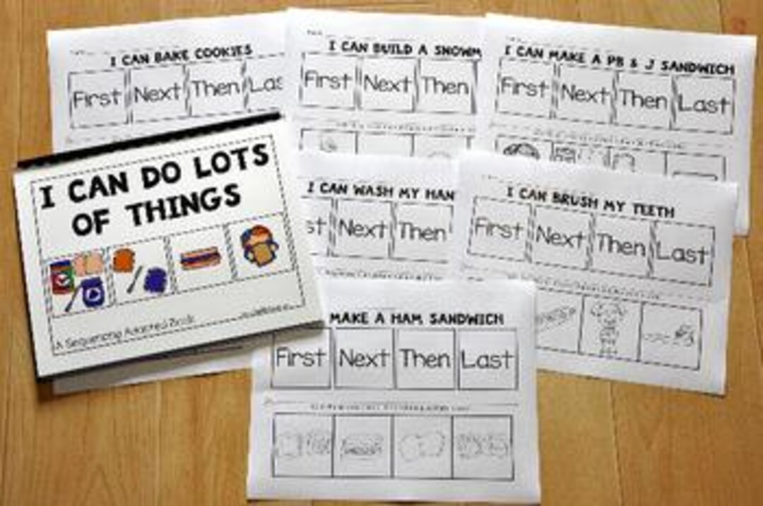 Sequencing Adapted Book and Worksheets: Black & White Literacy ...