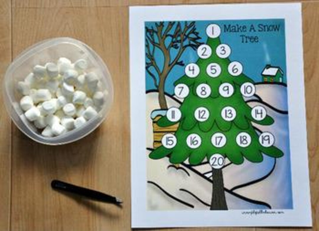 Winter Counting Game: Snow Tree Cover Activity (printable Classroom Use ...