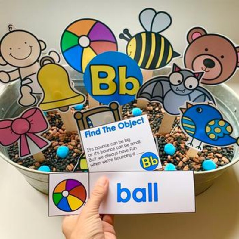 Letter B Sensory Bin Riddles: Early Literacy Game for Kids - Etsy
