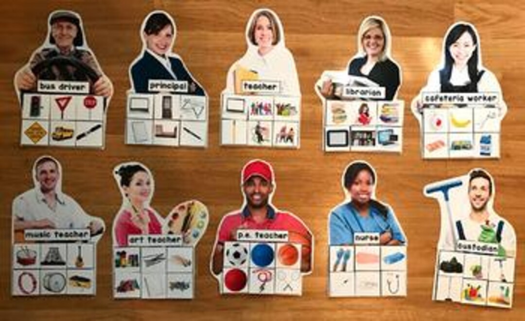 People at School Sorting Mats (real Photos, 10 Roles Included) - Etsy