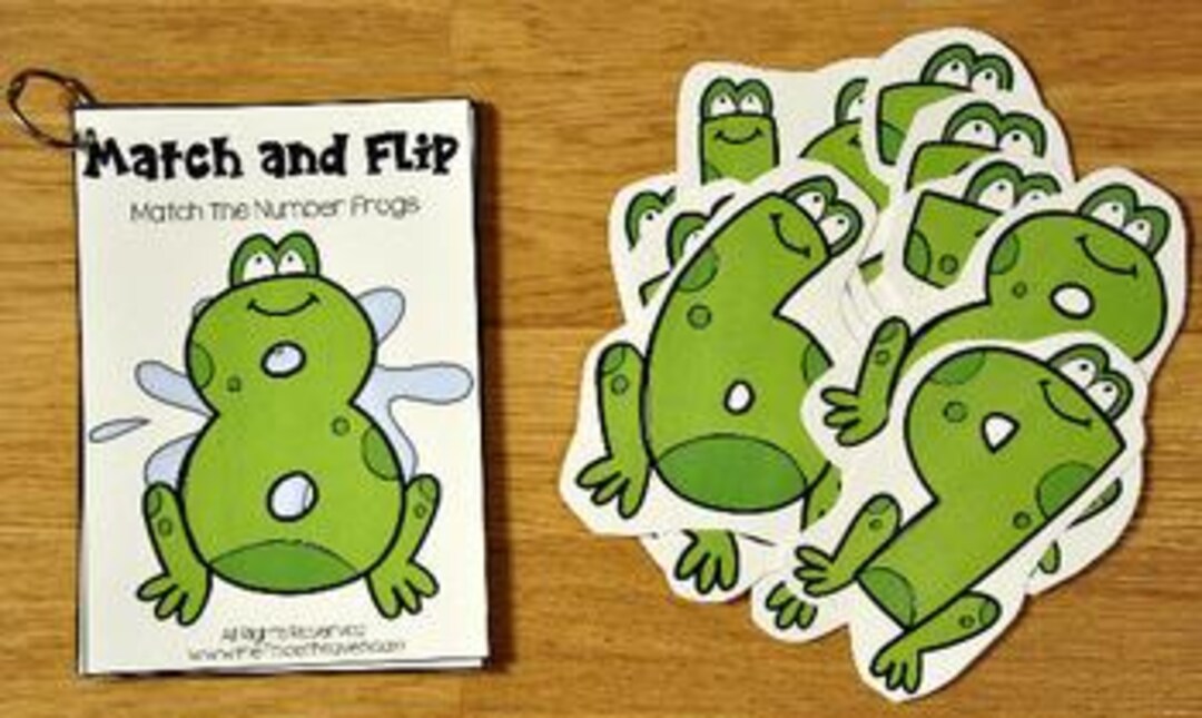 Matching Flip Books: Frogs and Turtles - Color, Shape, Number Skills - Etsy