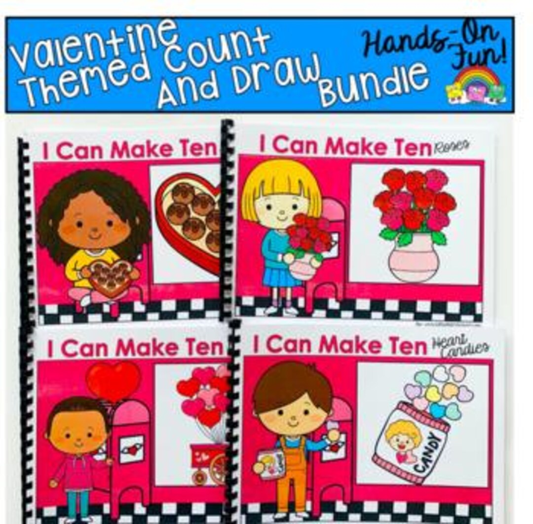Valentine's Math Adapted Books, Count and Draw (reusable Bundle) - Etsy