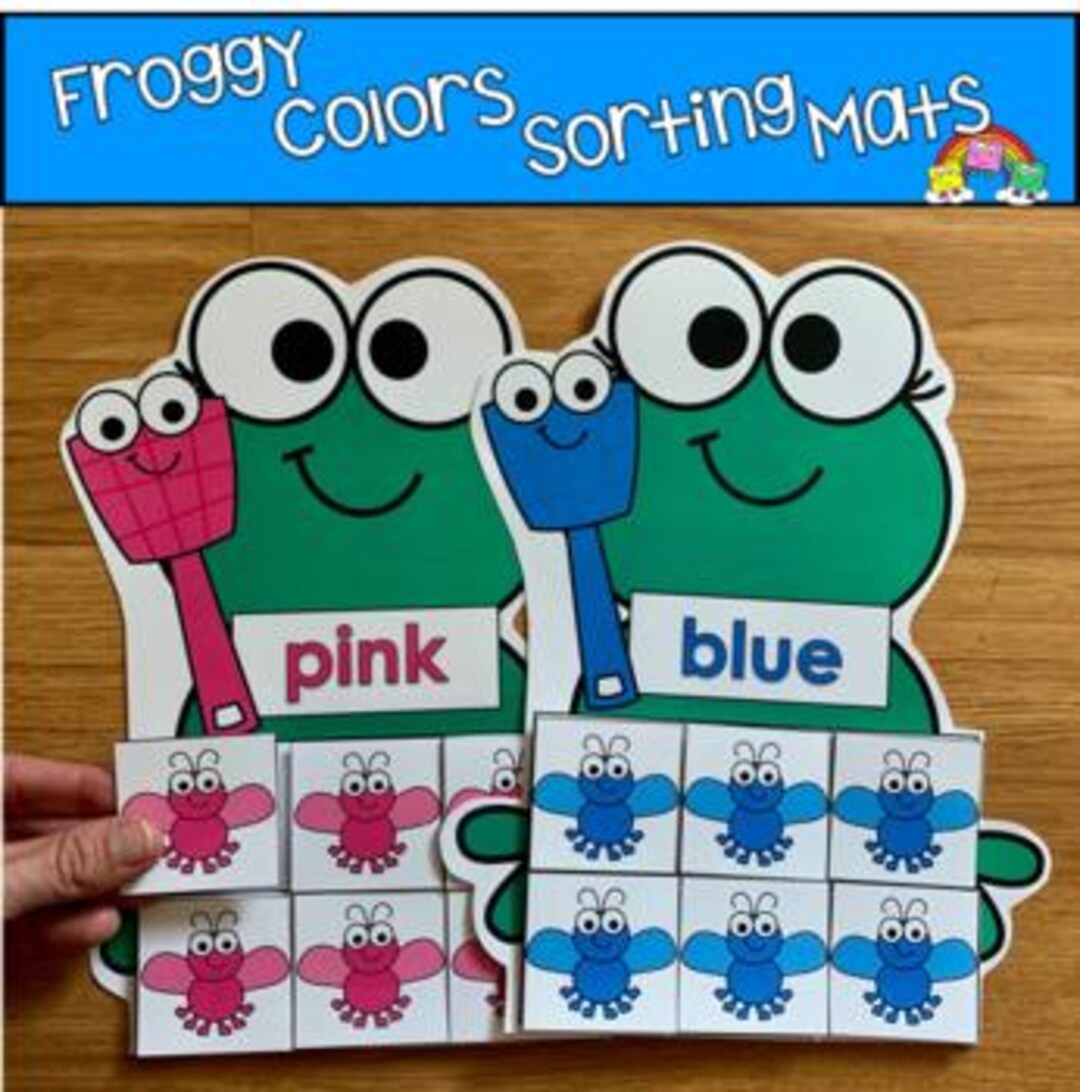 Froggy Color Sorting Mats - Preschool Matching With Flies - Etsy