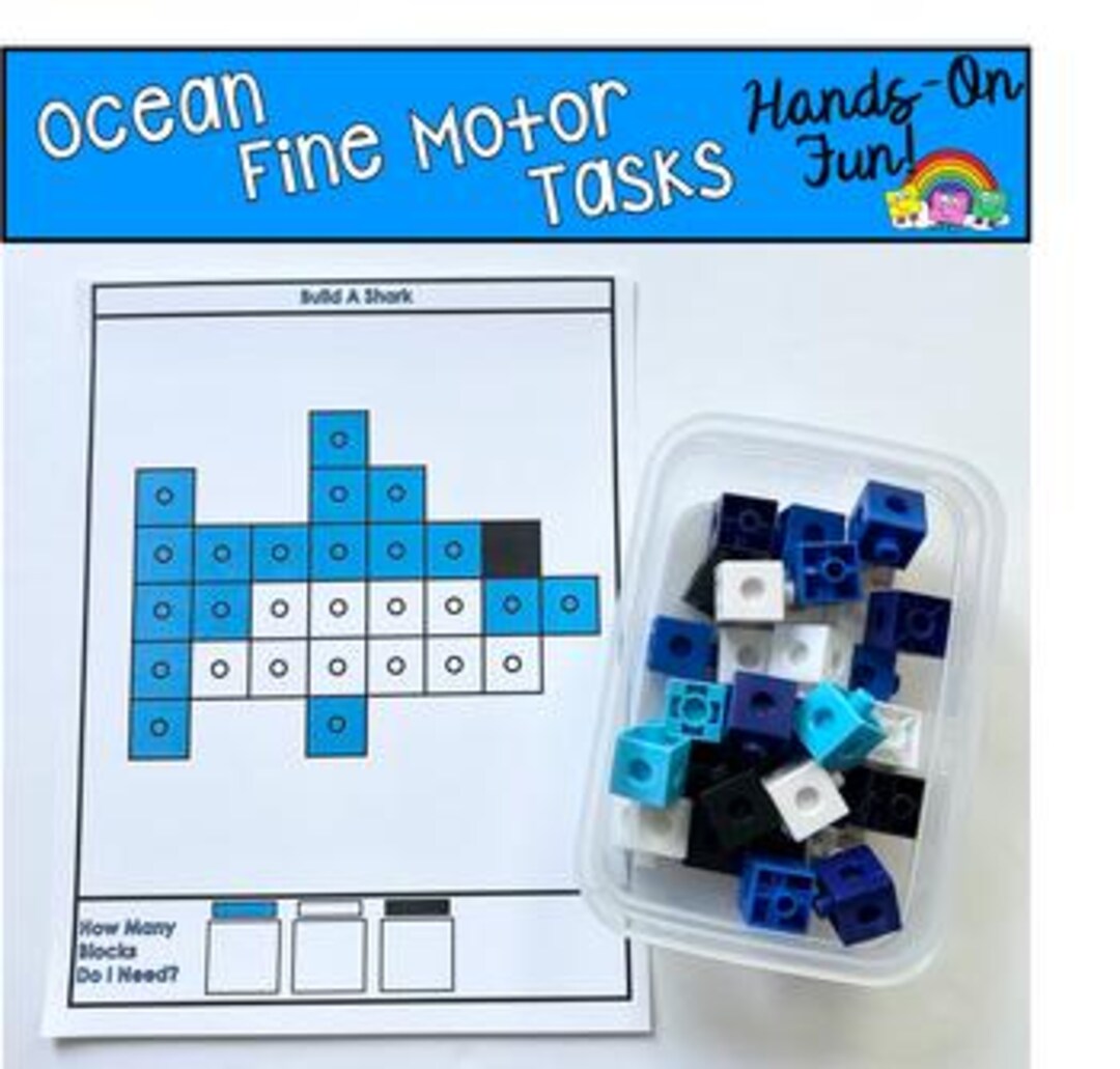 Ocean Snap Cubes Activity Set - Fine Motor Skills & Counting Game - Etsy