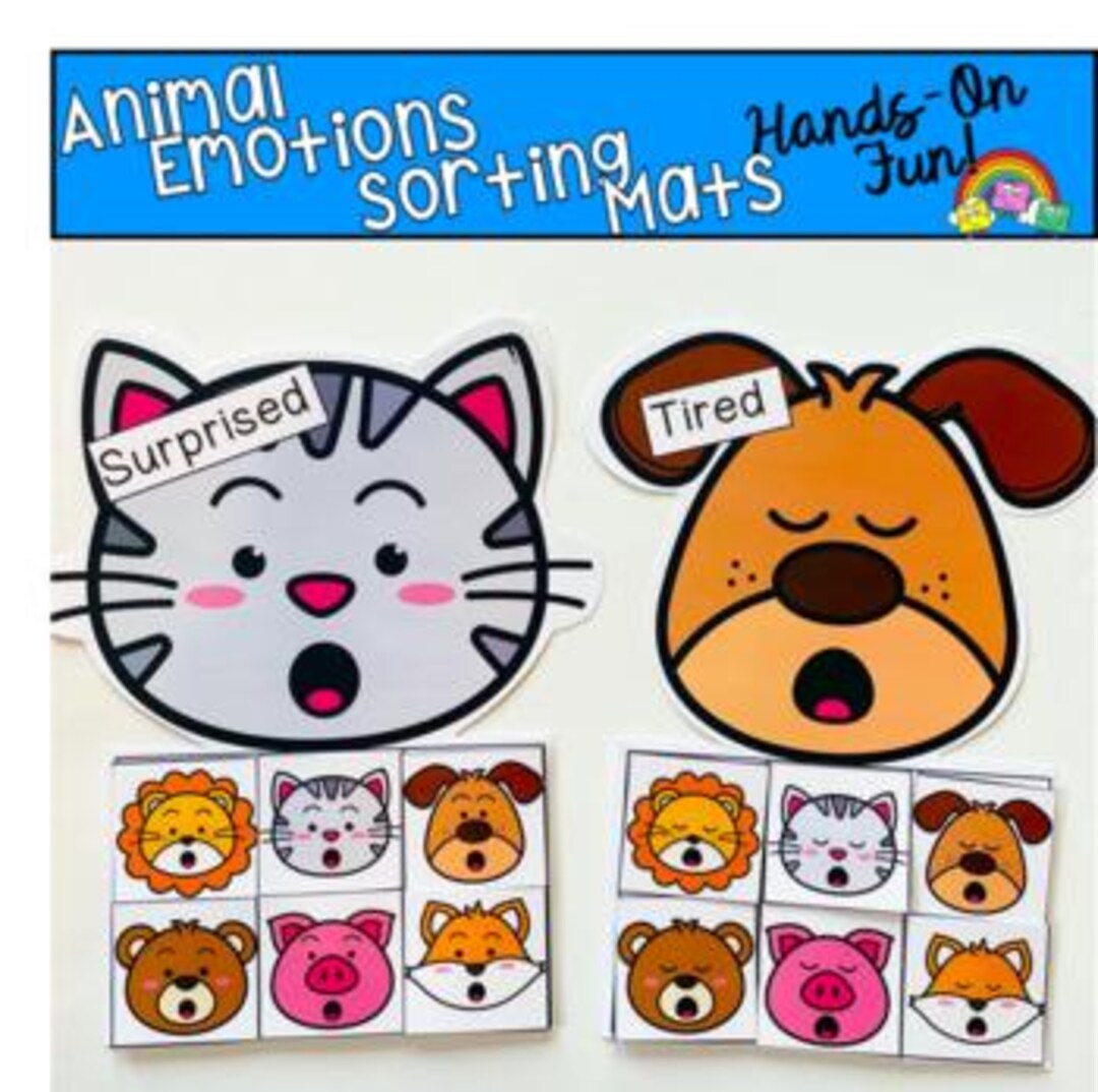 Animal Emotion Sorting Mats, Bear Fox Cat Dog (early Childhood) - Etsy