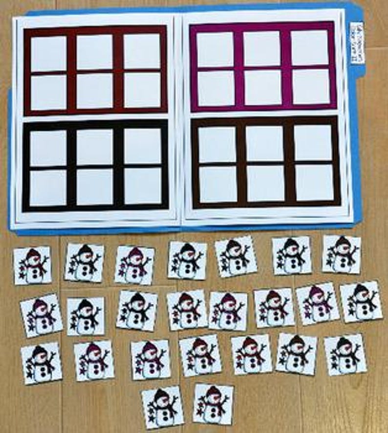 Snowman Sorting Game: Color Recognition Activity (compact File Folder ...