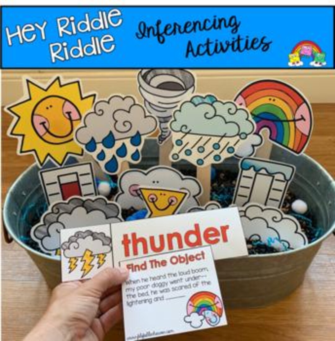 Spring Sensory Bin Riddles, Weather Vocabulary (hands-on Learning Set ...