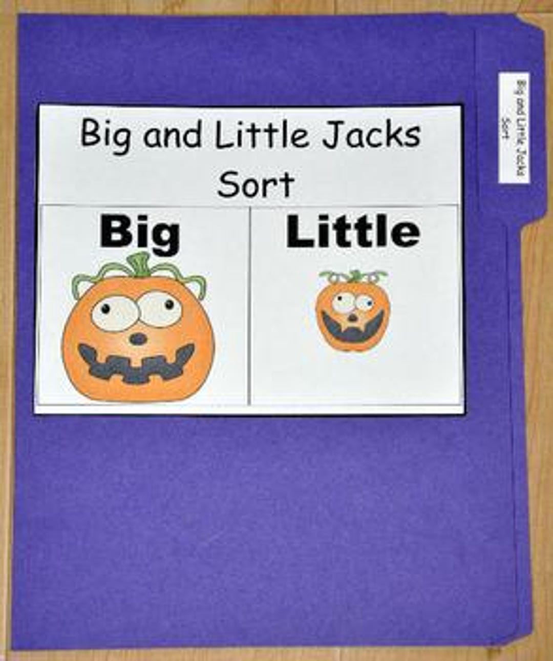 Halloween Sorting Activity: Big and Little Pumpkins (file Folder Game ...