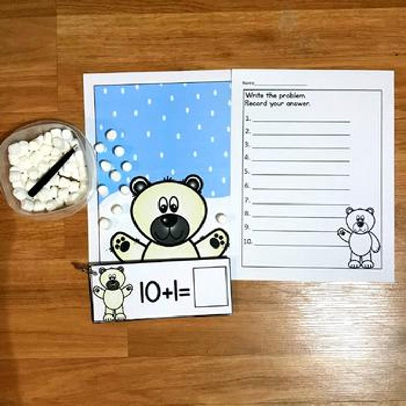 Polar Bear Math Activities: Fun Counting and Addition (3 Levels ...