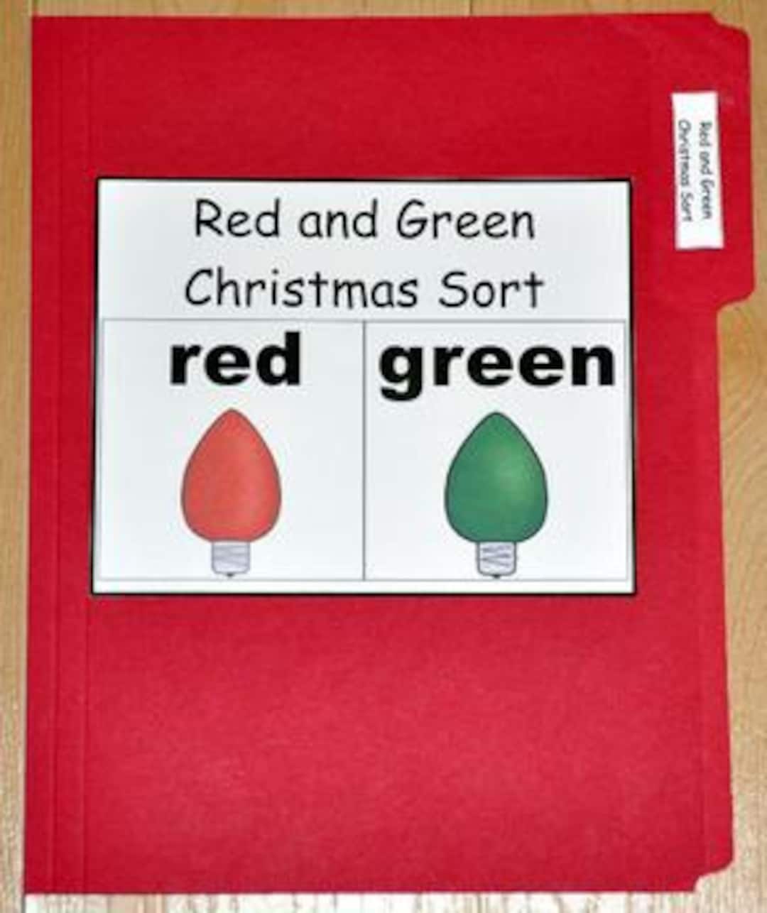 Color Sorting File Folder Game: Christmas Theme (red & Green Cards) - Etsy