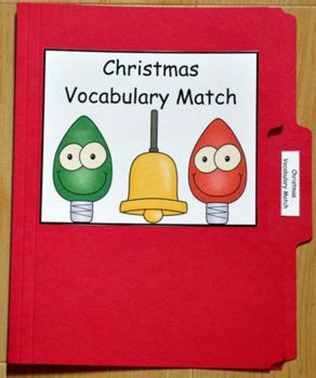 Christmas Word Match Game - File Folder, Two Learning Levels - Etsy