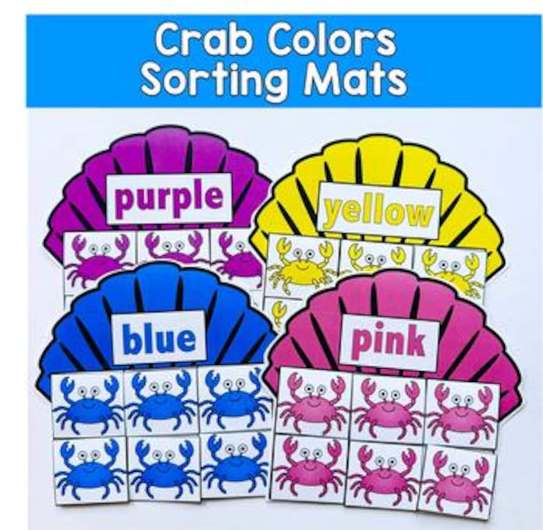 Ocean Theme Colors Sorting Mats - Crab Design, 11 Color Sets - Etsy
